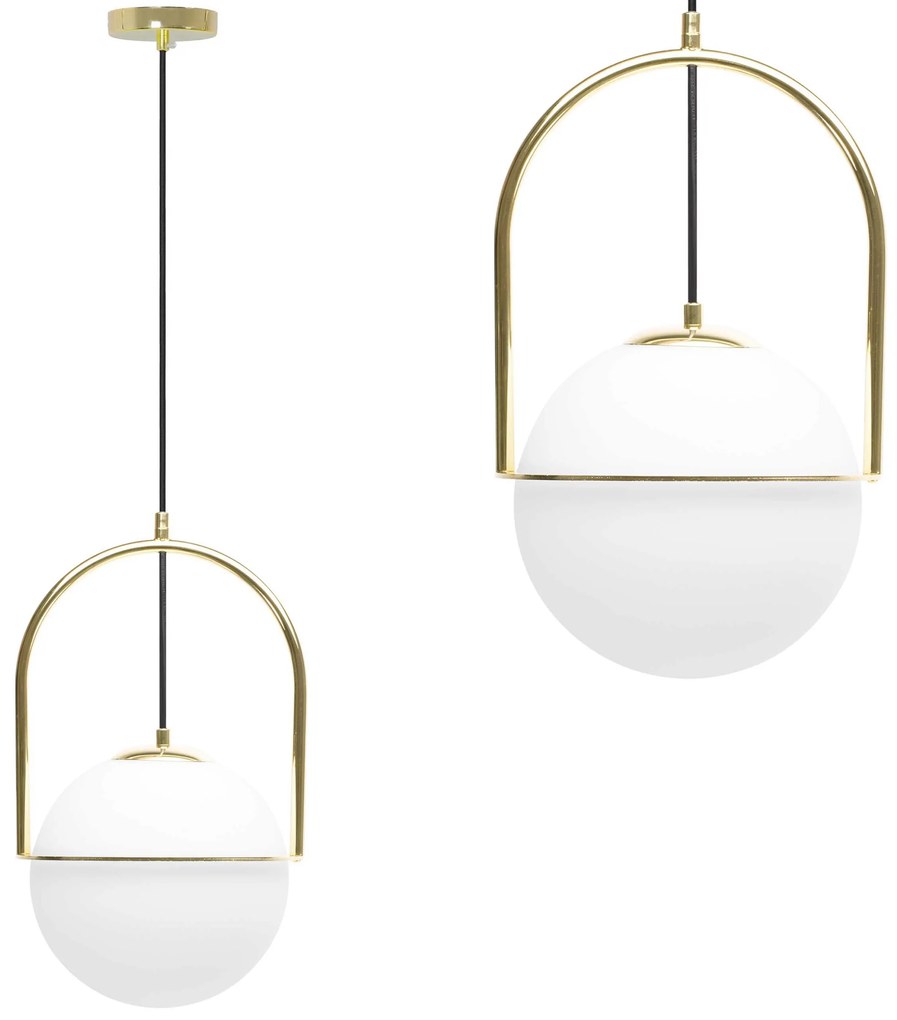 Toolight Moderní závěsné osvětlení Ball 1 APP1674-1CP zlatá/bílá