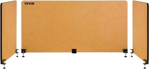 Desk Divider 152,4 cm Desk Privacy Panel, 3 Panel Privacy Akustický panel – Žlutá