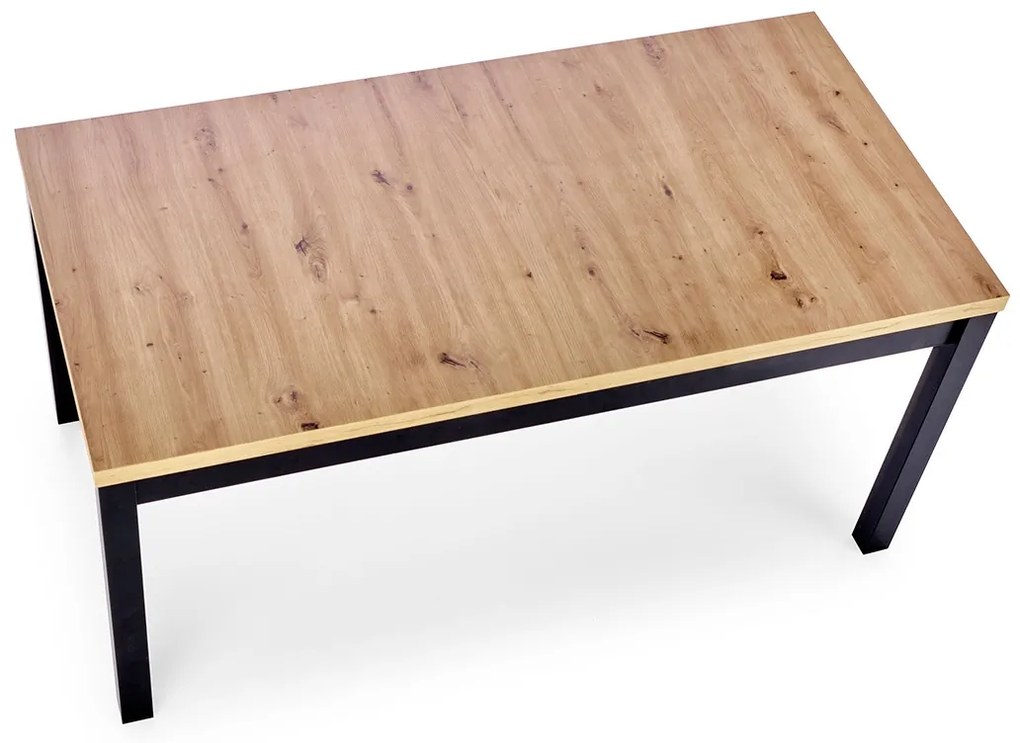Stůl rozkládaný 160x80 Tanre - Dub artisan / Černý