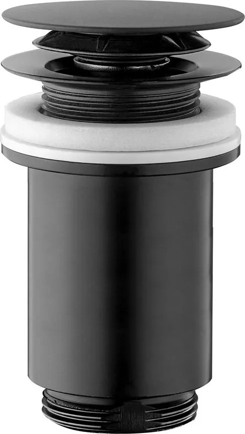 Omp Tea Umyvadlová výpust 5/4“, click-clack, velká zátka, tl. max 80mm, čená mat 7533.370.5X