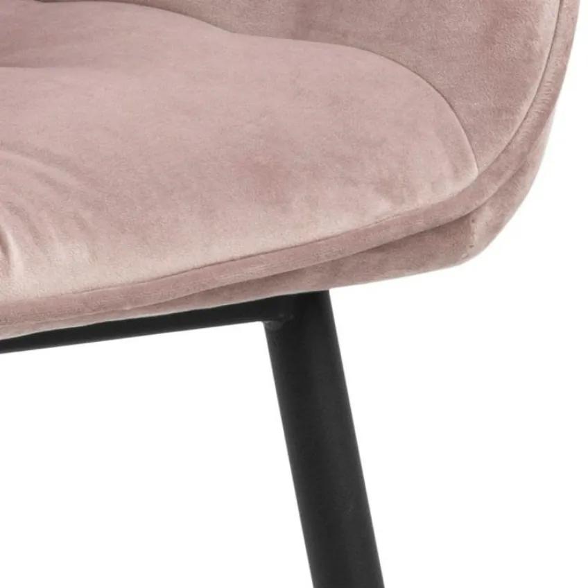 SCANDI Světle růžová sametová jídelní židle Thalia II.