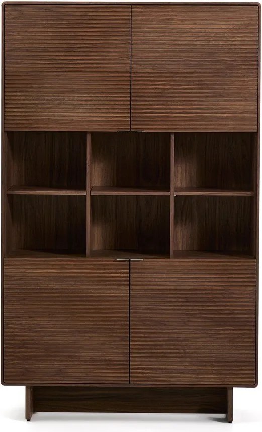 Tmavě hnědá skříňka v dekoru ořechu 100x163x40 cm Norlen – Kave Home