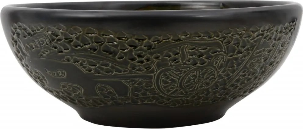 Umyvadlo na desku černé kulaté Φ 41 x 14 cm keramika 155058