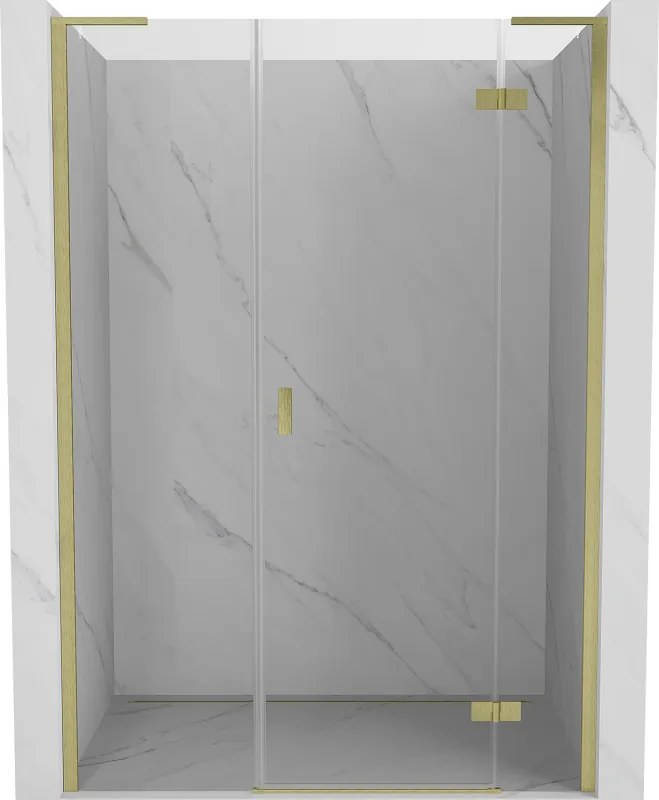 Mexen Mist-H L, 1-křídlé sprchové dveře pravé 150 cm, čiré sklo, zlatý matný profil, 8A5L-150-001-55-00-P