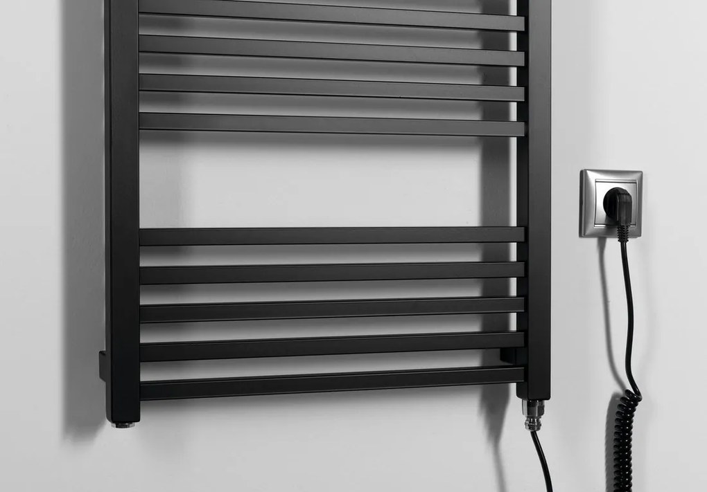 Sapho METRO-E elektrický koupelnový radiátor rovný 500 x 1060 mm 400 W černá mat ME410B