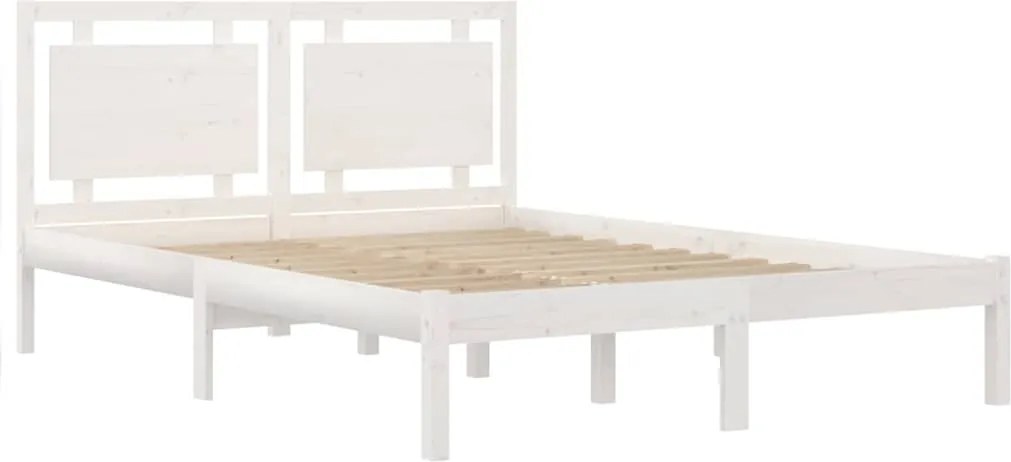 Rám postele bílý masivní dřevo 200 x 200 cm 3105556