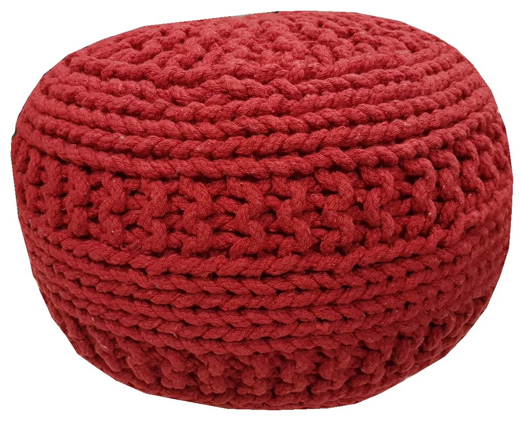 KUDOS Textiles Pvt. Ltd. MEGA AKCE: Sedací vak TEA POUF 9 červený - 40x40x35 cm