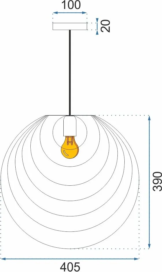 Toolight - závěsné svítidlo APP428-1CP, zlatá, OSW-01554