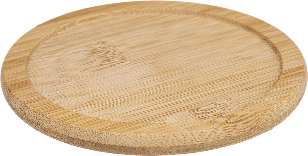 Sada 6 podložek Ø 10 cm s bambusovým stojanem