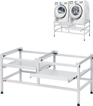 Stojan na pračku podstavec 123,2 × 63,5 cm 267,6 kg s dvojitým zásobníkem