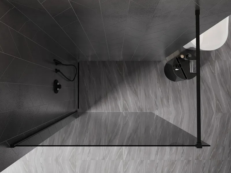 Mexen, Mexen Kioto-X sprchová stěna 50 x 200 cm, grafit 10 mm, černá - 800-050-101-70-40-X