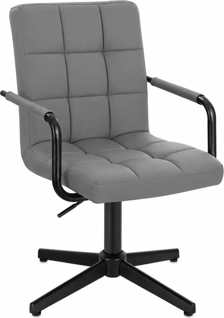 LuxuryForm DESIGN Otočná židle VERONA BLACK na černém kříži - šedá
