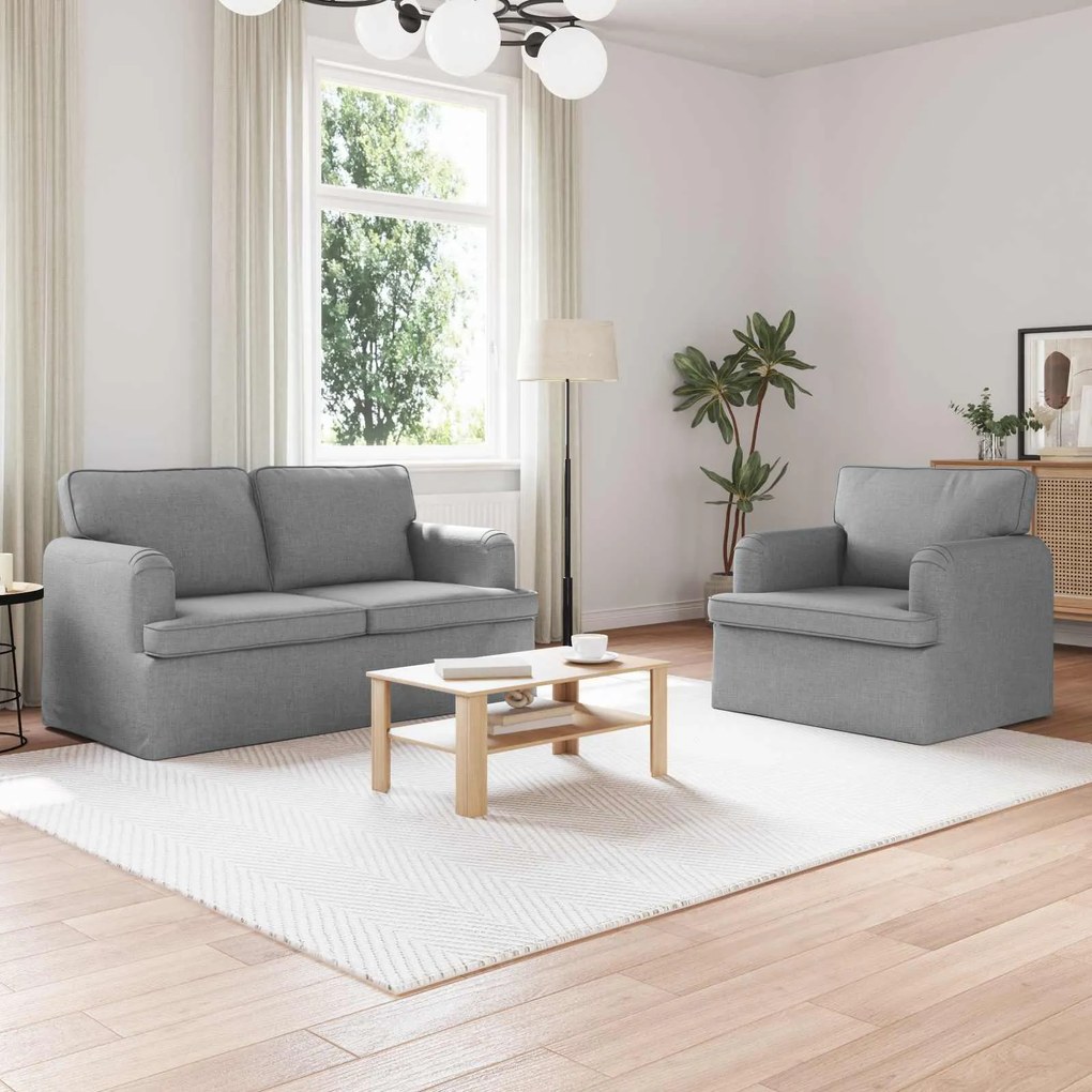 Set pohovek 2 ks Světle šedá textil 3407516