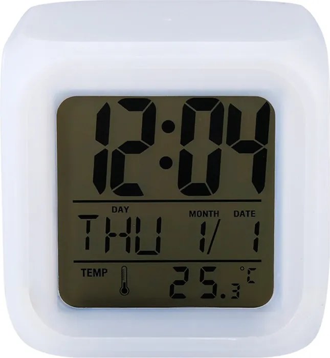 Verk Group Budík lcd teploměr chameleon svítící