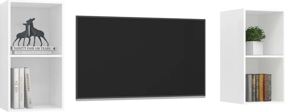 Nástěnné TV skříňky 2 ks bílé kompozitní dřevo 3079844