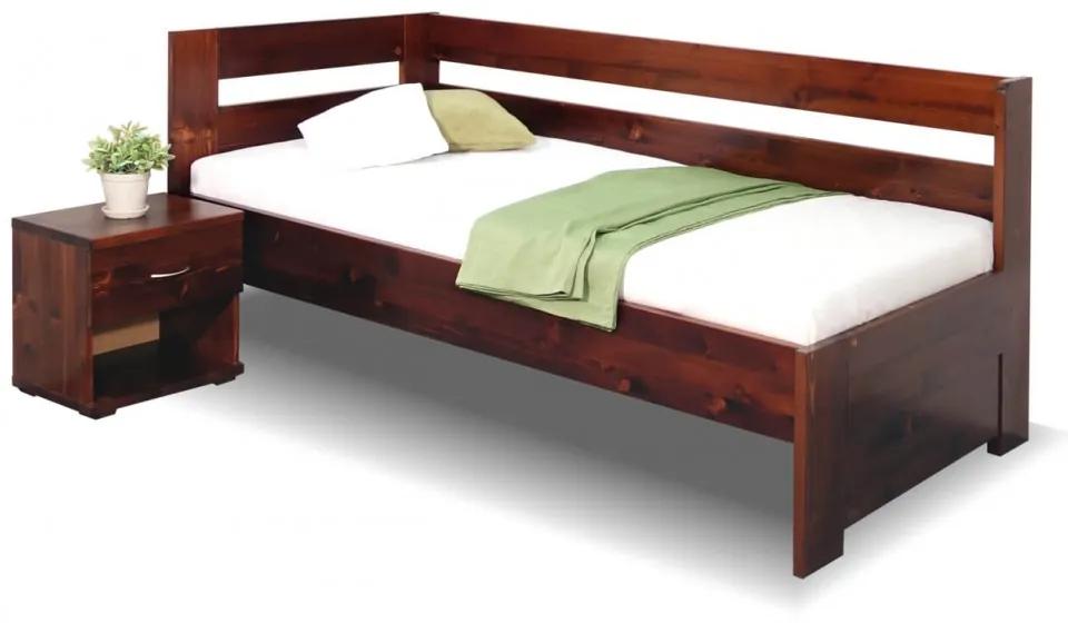 Zvýšená postel Valentin-Levá, cm, masiv smrk , 80x200 cm