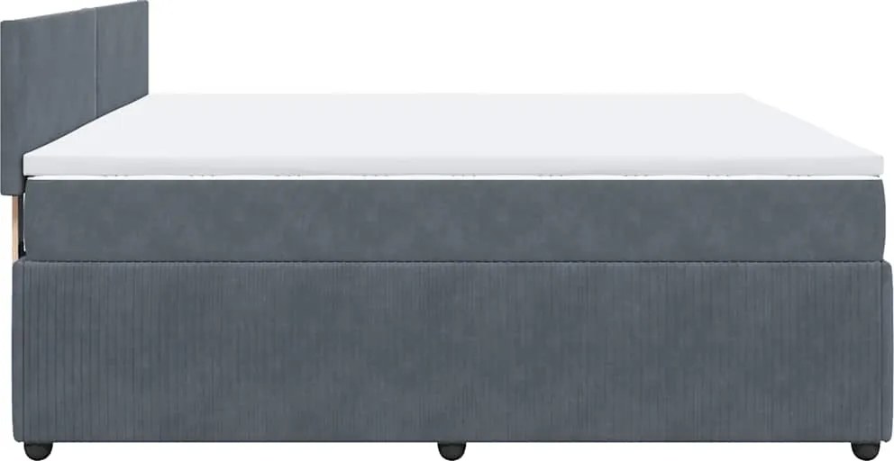 Box spring postel s matrací tmavě šedá 200x200 cm samet 3290125