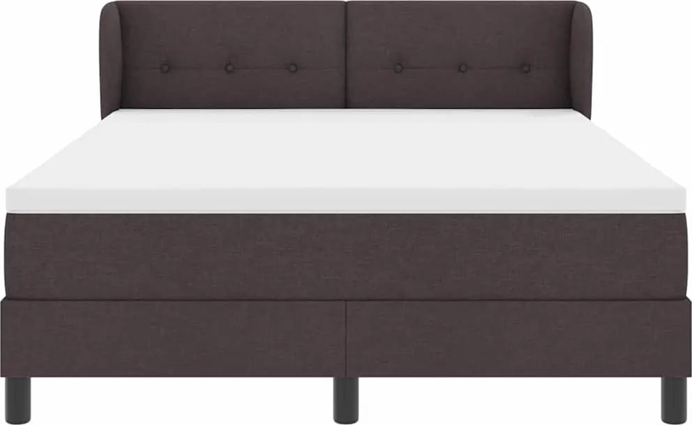 Postel s boxspringem s čelo Tmavě hnědá 160 x 200 cm textil 3340034