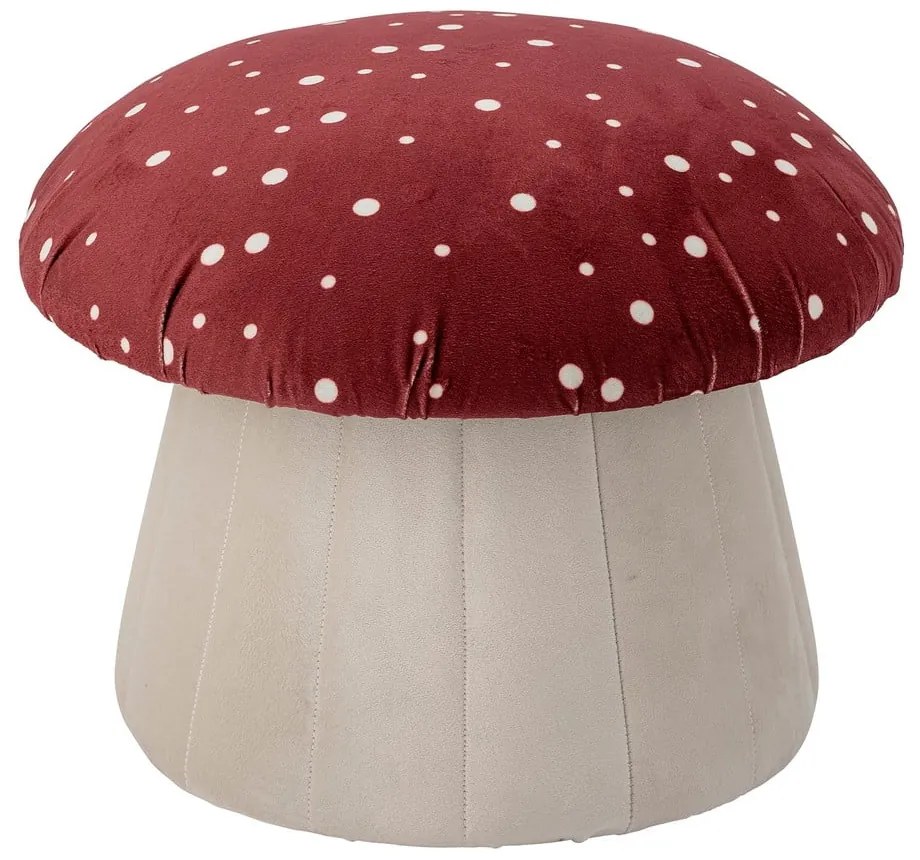 Červeno-bílý sametový dětský puf Lue - Bloomingville Mini
