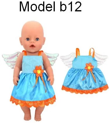 Oblečky Baby Born - Šaty s kytičkou a křidélky Motiv: model b12