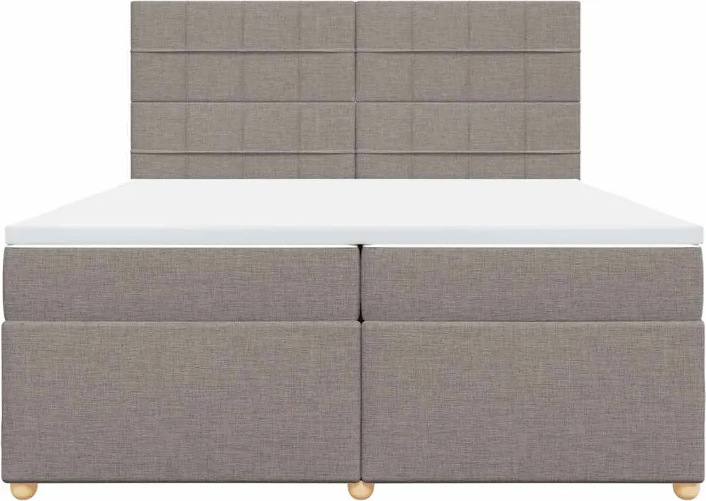 Box spring postel s matrací taupe 200x200 cm textil 3293691
