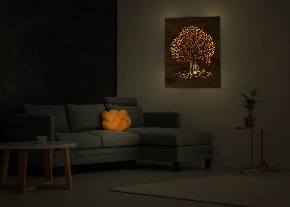Li-Go "Lípa" světelný obraz 230V 70x85 cm provedení povrchu: dub světlý