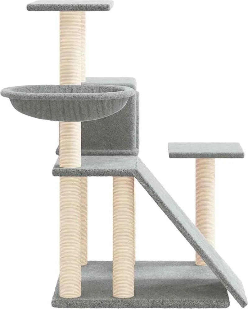 Škrabadlo pro kočky se sisalovými sloupky světle šedé 82 cm 171661