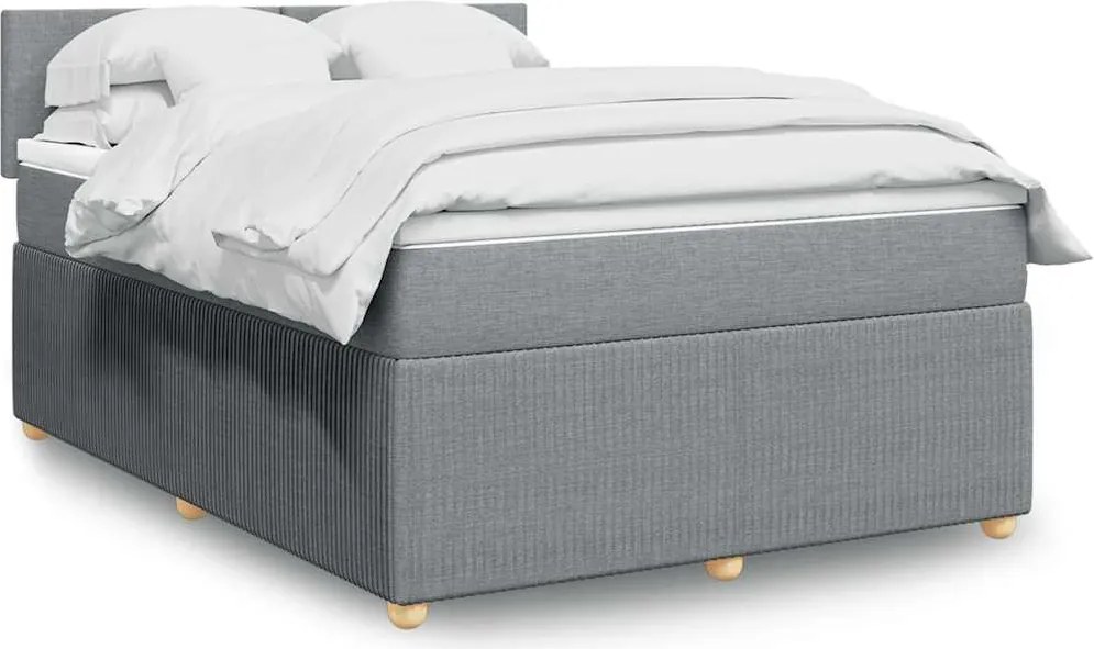 Box spring postel s matrací světle šedá 140 x 200 cm textil 3287472