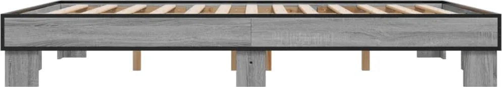 Rám postele šedý sonoma 150 x 200 cm kompozitní dřevo a kov 3280235
