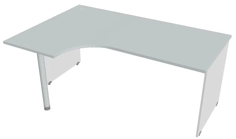 Stůl ergo 180 x 120 cm, pravý Hobis Gate GE 1800 60 P Dekor lamino podnože: šedá, Dekor korpusu: bílá, Barva nohy: šedivá
