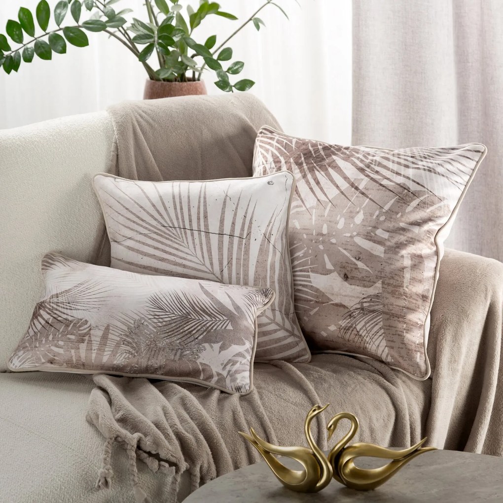 DEKORAČNÍ POVLAK NA POLŠTÁŘ PREMIUM SALMA 60X60 CM LISTY