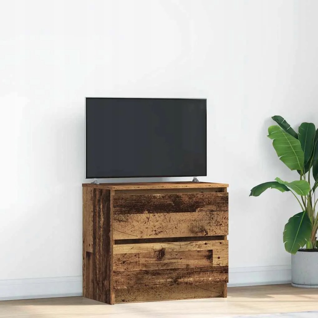 Tv Skříňka Betonově Šedá 100X35X54 Cm Kompozitní Dřevo Staré dřevo 60 cm