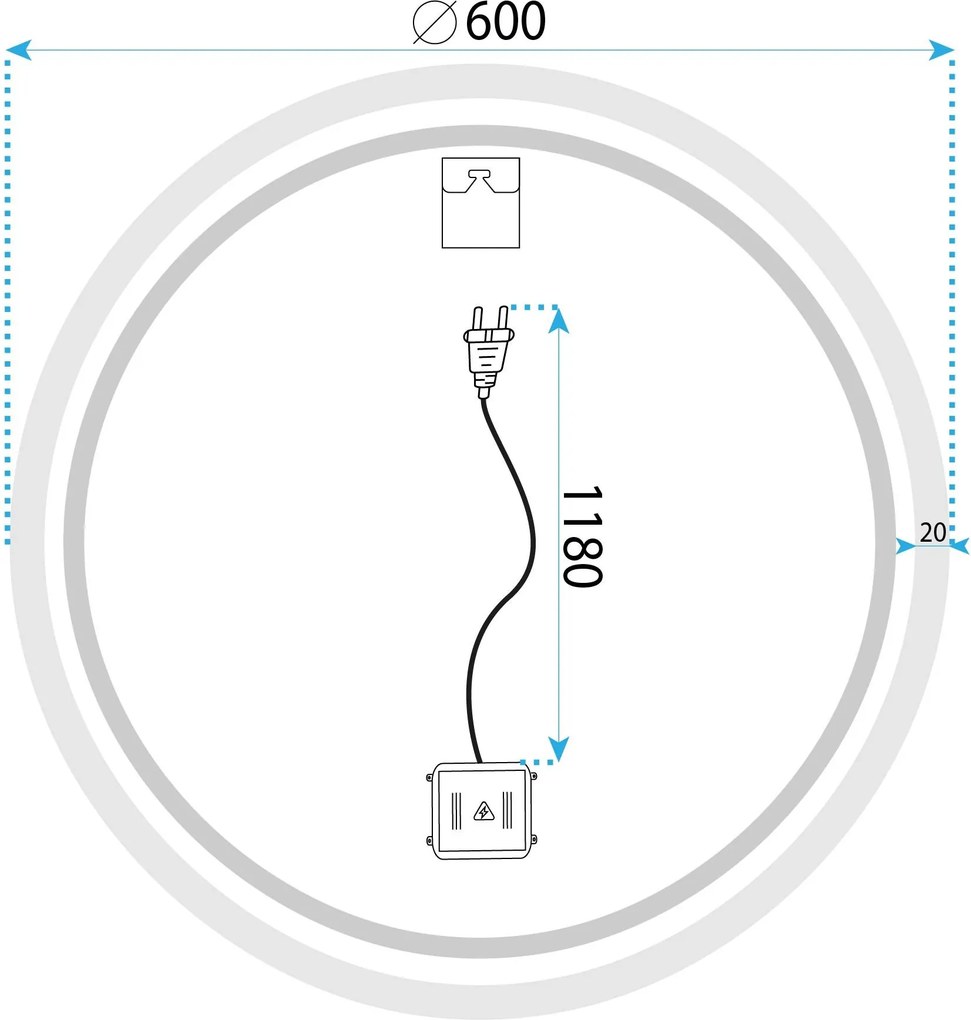 Rea Rea, Zrcadlo LED BLUETOOTH FFJ 60cm, HOM-06501