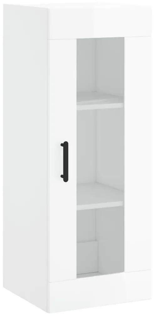 Skříň highboard bílá s vysokým leskem 34,5x34x180 cm kompozit,  3199307