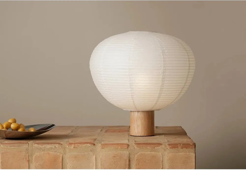 Bílá/v přírodní barvě stolní lampa s papírovým stínidlem (výška 45 cm) Kami – Blomus