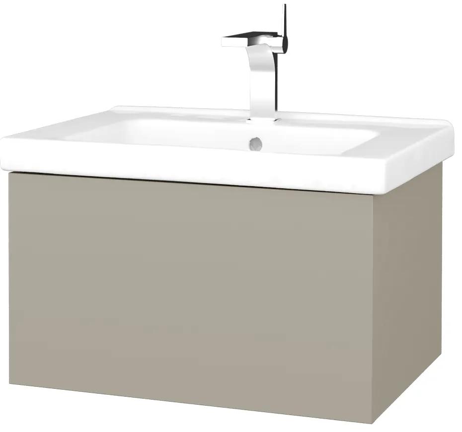 Dřevojas Koupelnová skříň VARIANTE SZZ 65 (umyvadlo Harmonia) Varianta: N01 Bílá lesk / D16 Beton tmavý