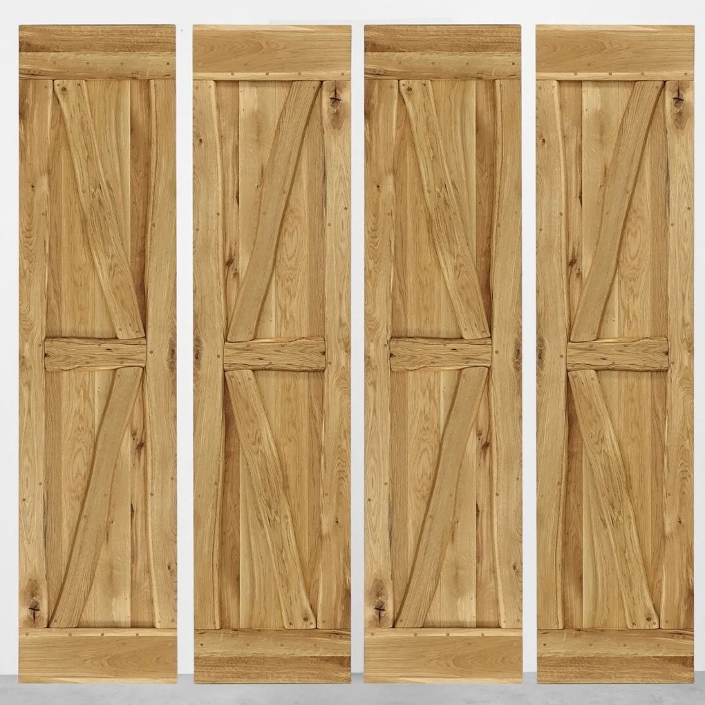 Dvojité skládací dveře z dubového dřeva FLINSTON přírodní olej