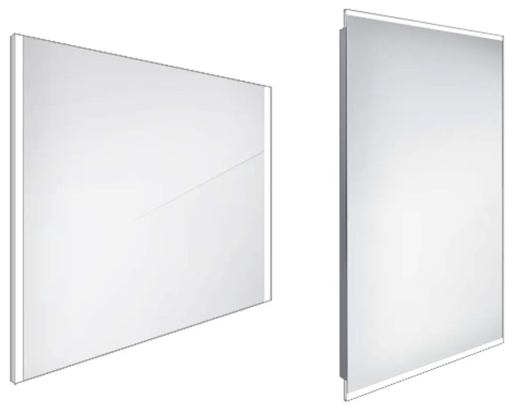 Nimco - Zrcadlo s LED osvětlením, 80x70 cm, hliník ZP 11003