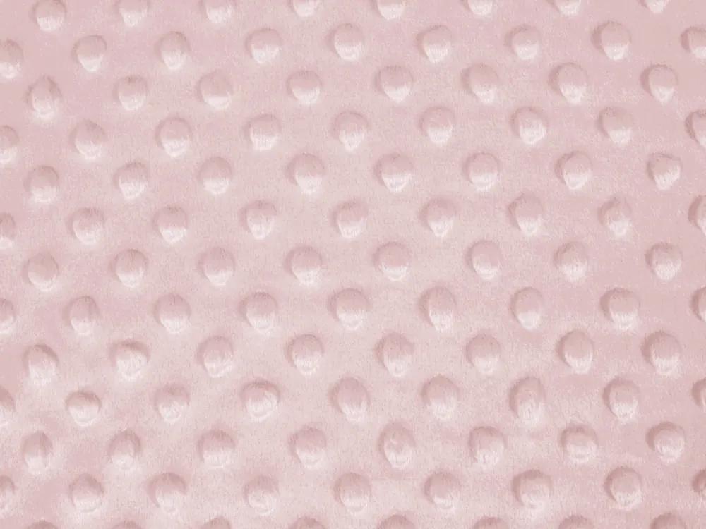 Biante Hřejivé ložní povlečení Minky 3D puntíky MKP-032 Pudrově růžové Prodloužené 140x220 a 70x90 cm