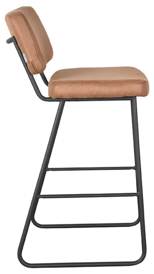 Barová židle Noah - hnědá cognac - semiš