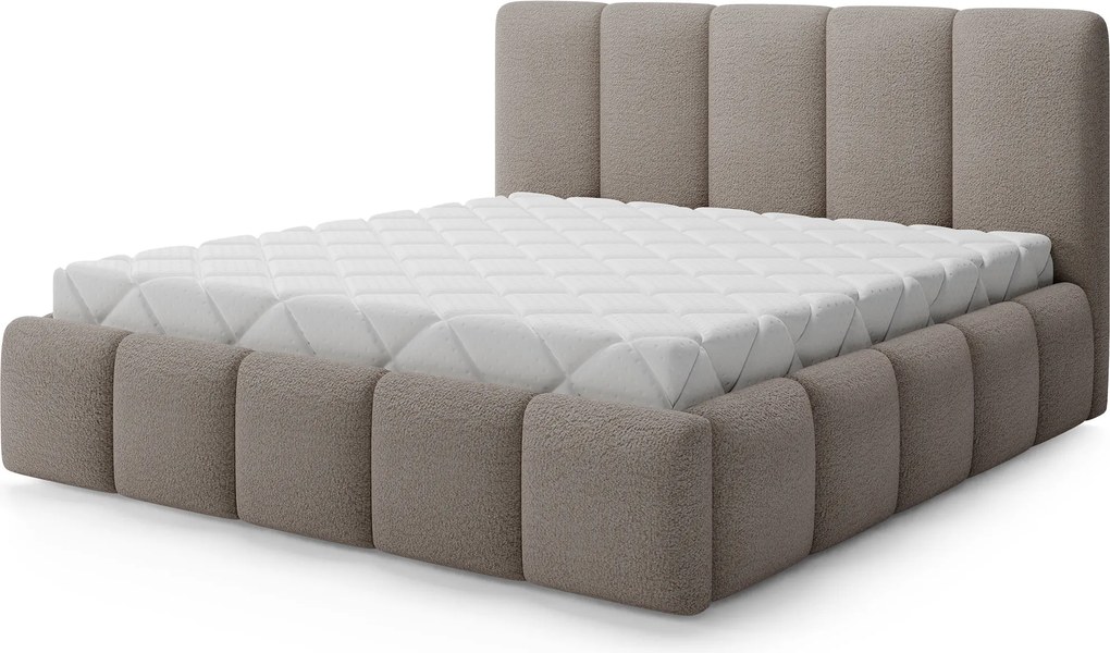 Postel Edvige + Dřevěný rám + plynový výtah + kontejner 160x200