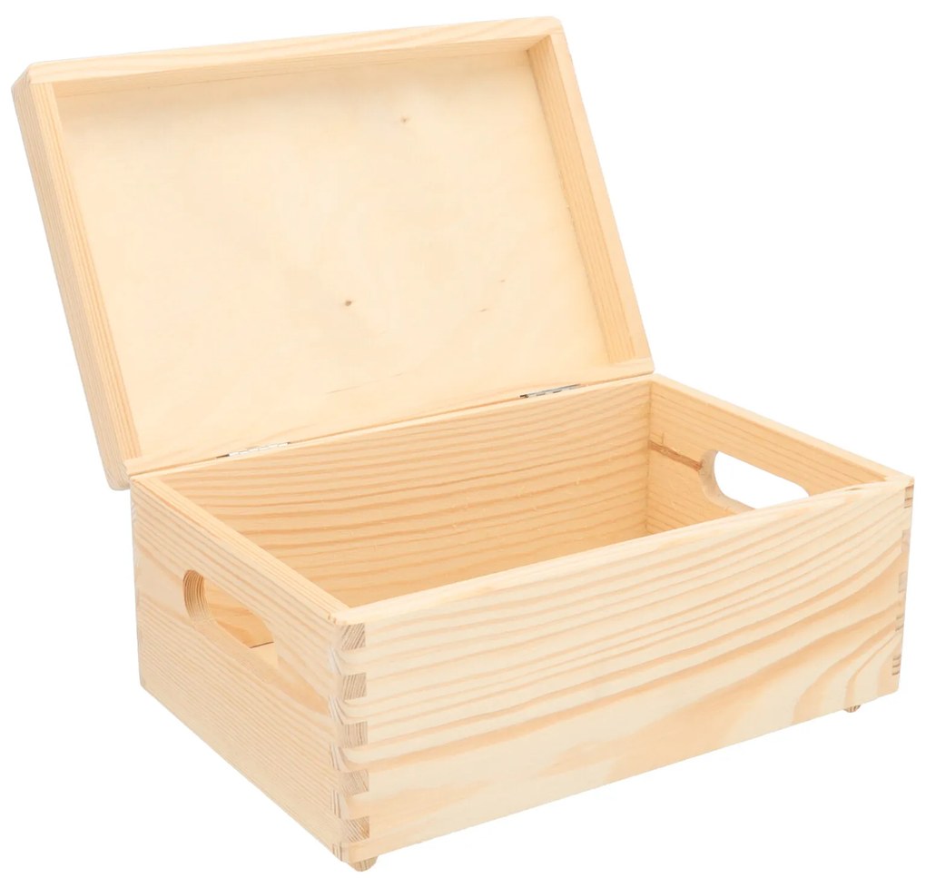 ČistéDřevo Dřevěný box s víkem 30 x 20 x 14 cm
