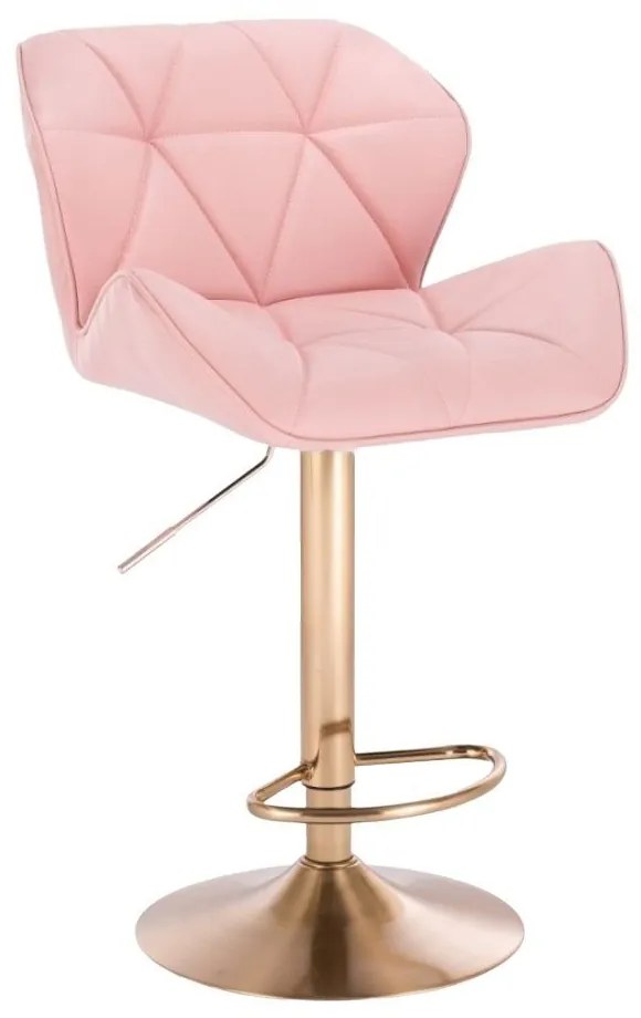 LuxuryForm DESIGN Barová židle MILANO na zlaté kulaté podstavě - růžová