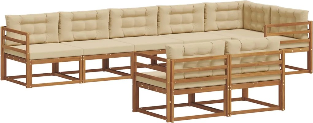 Venkovní pohovková souprava 8 ks Přirozená a Béžová 3367741