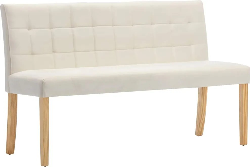 Lavice 140 cm krémová samet 288577