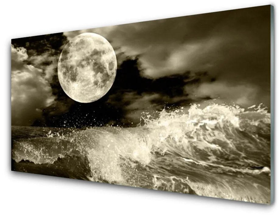akrylový obraz Noc Měsíc Krajina 140x70 cm