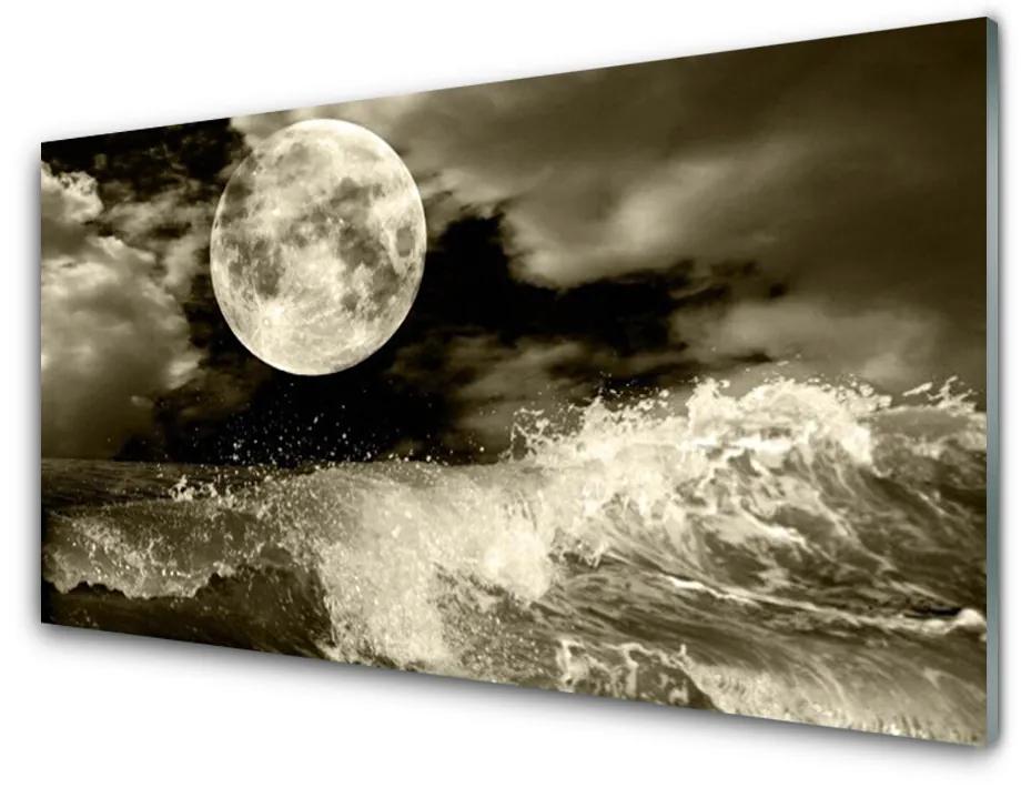 akrylový obraz Noc Měsíc Krajina 100x50 cm