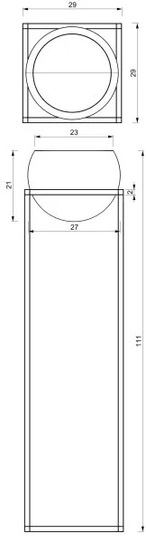 Kovový květináč 111,3x29 cm černá/zlatá