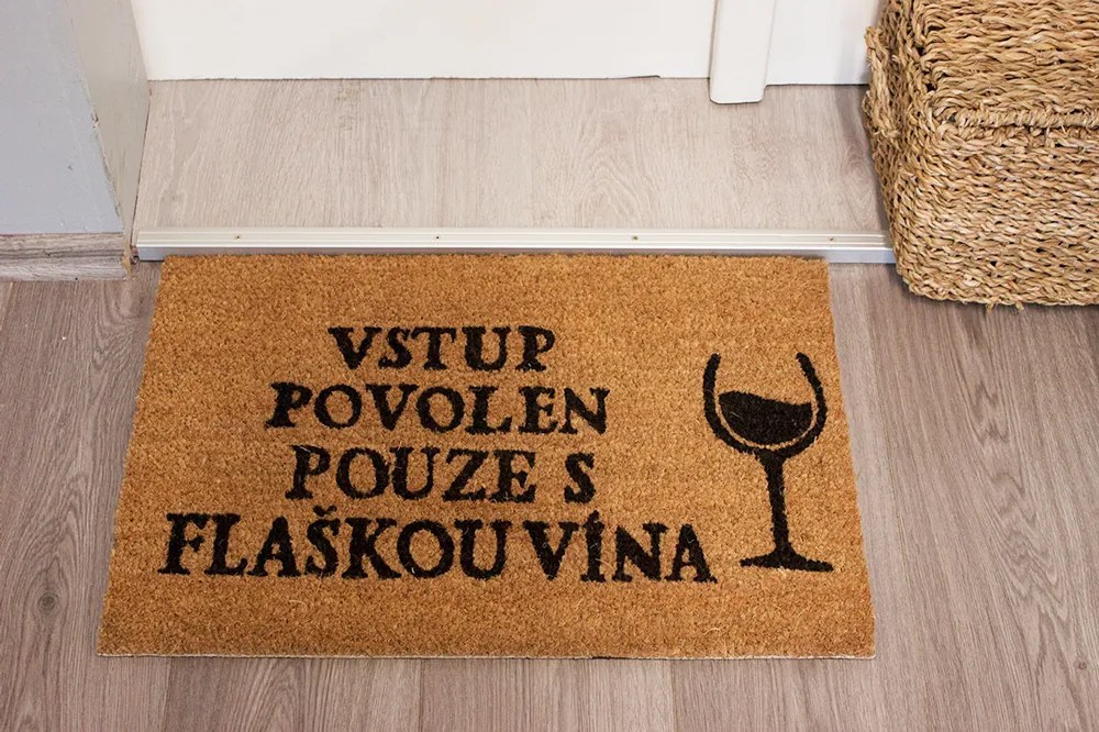 Home Elements Rohožka Vstup povolen pouze s flaškou vína 40 x 60 cm