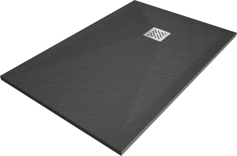 Mexen Stone+, obdélníková vanička z minerálního kompozitu 140 x 100 cm, antracitová, 44711014